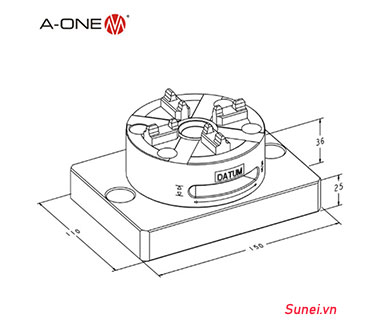 Mâm cặp nhanh 100P 3A-100009 - với tấm đế - Sunei