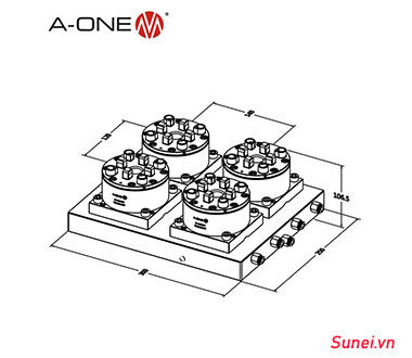 Mâm cặp tự động R 3A-100065 - quatro - Sunei