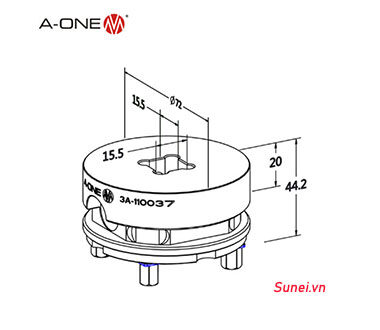 Đầu kẹp D72mm lỗ vuông 3A-110037 - Sunei